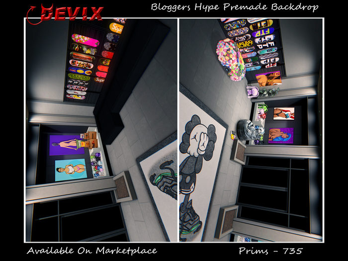Second Life Marketplace - [DEVIX] Bloggers Hype Premade Backdrop